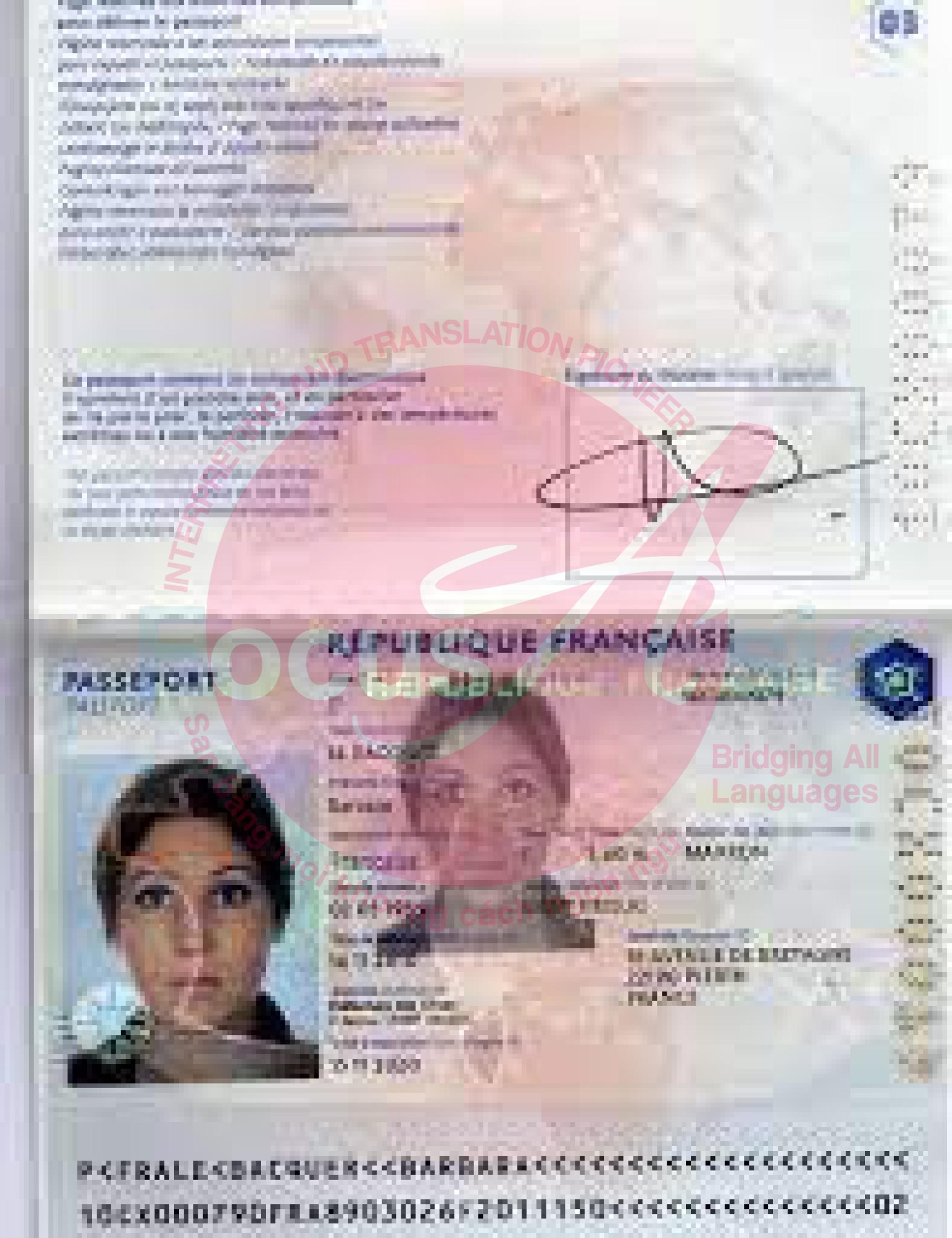 Notarized True Copy of French Passport - Focus Asia Translation and ...