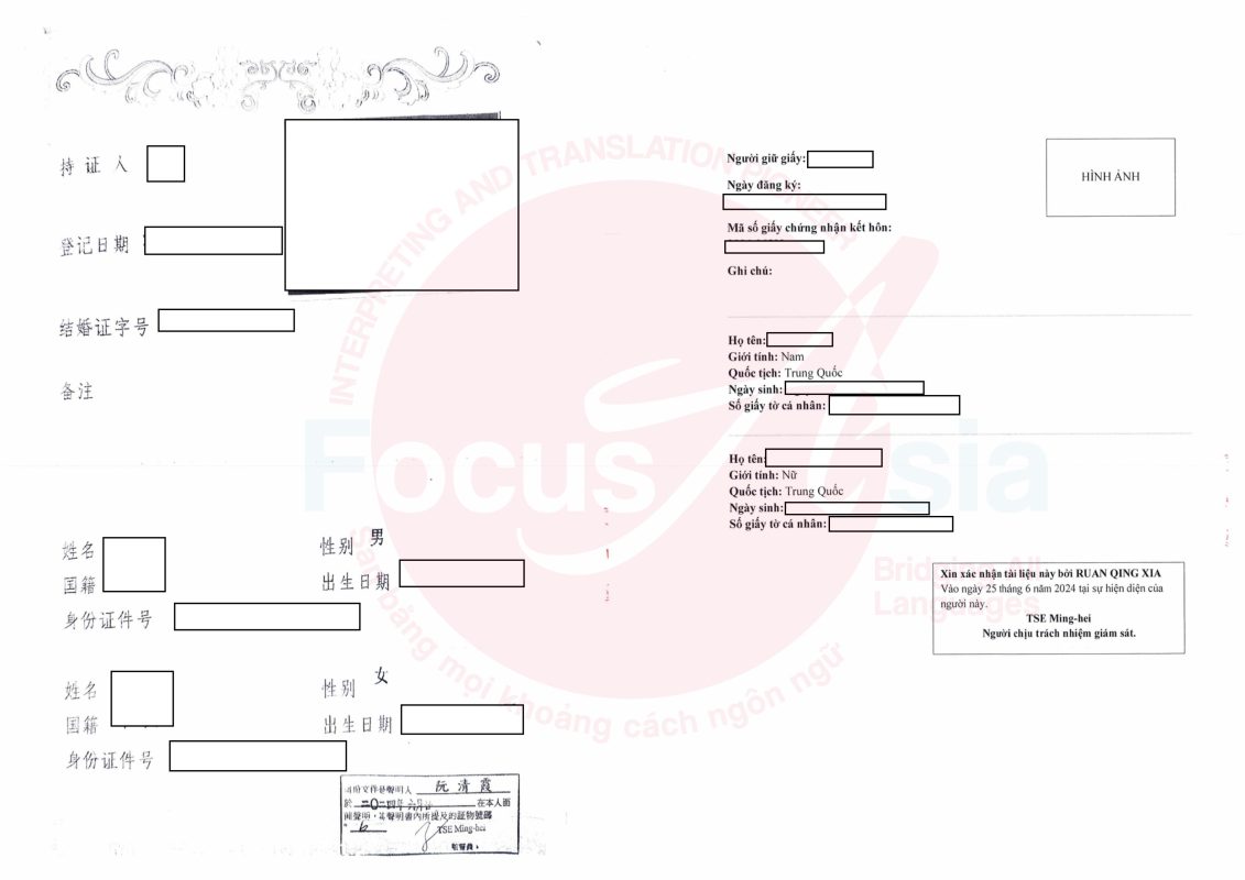 Translation and Notarization Service of Hong Kong's Marriage Registration Certificate - Focus ...
