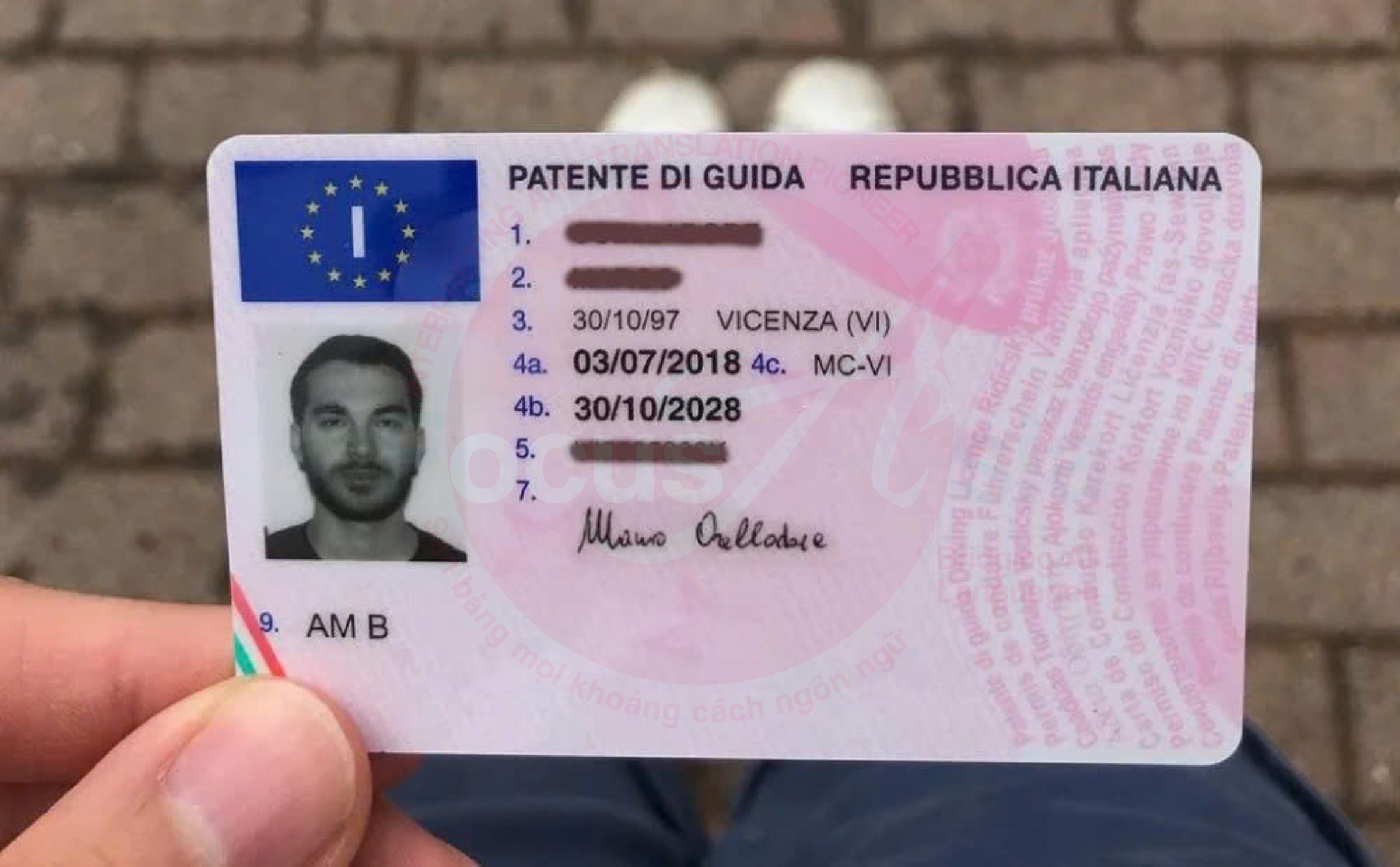 Translation and Notarization of Italian Driver’s License - Focus Asia ...