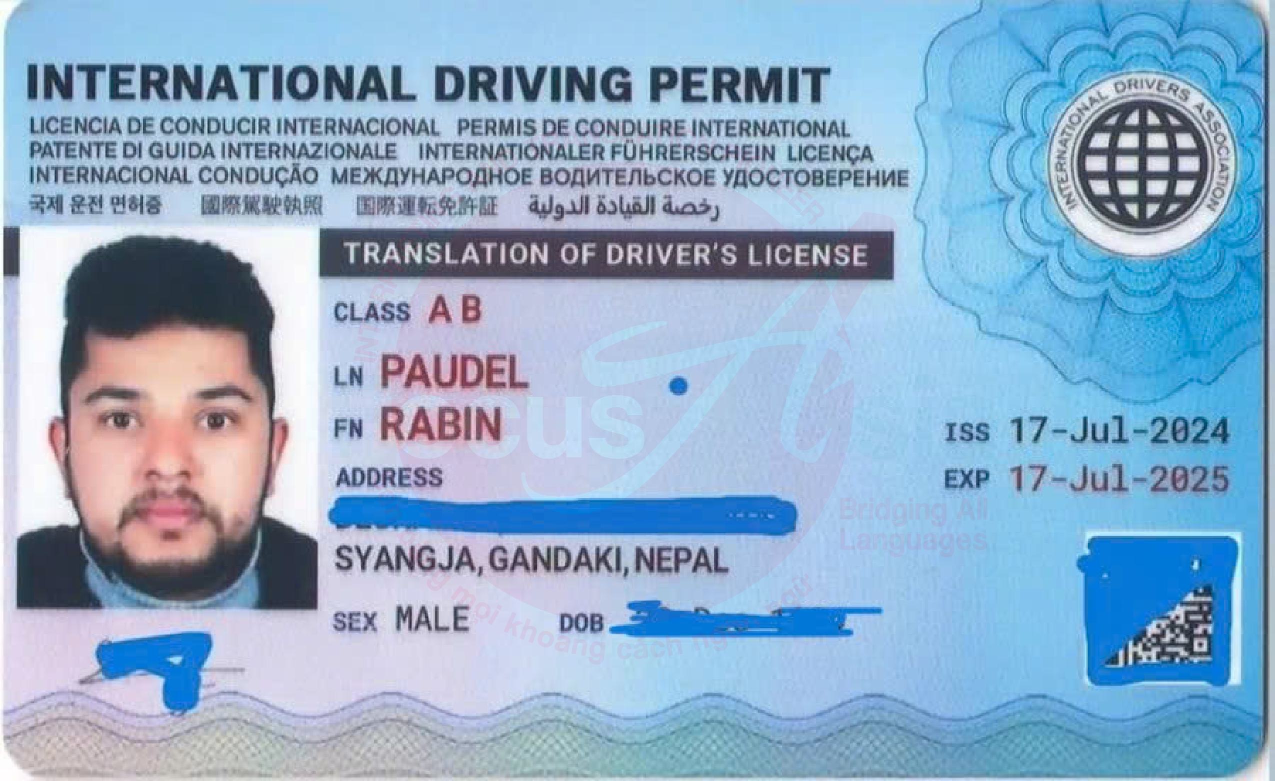 Translation and Notarization of International Driver’s License - Focus ...