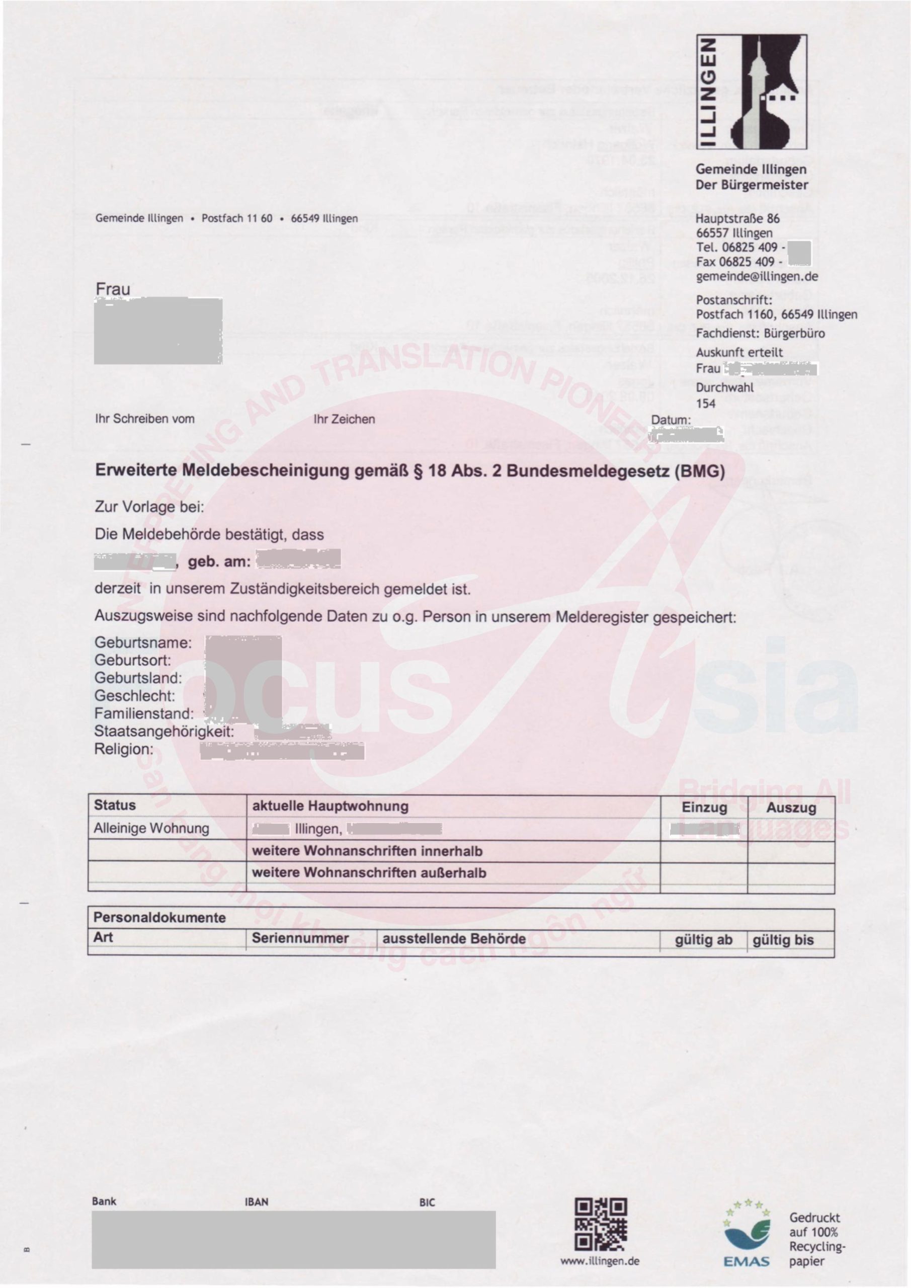 Translation and Notarization Service of Germany’s Residence ...