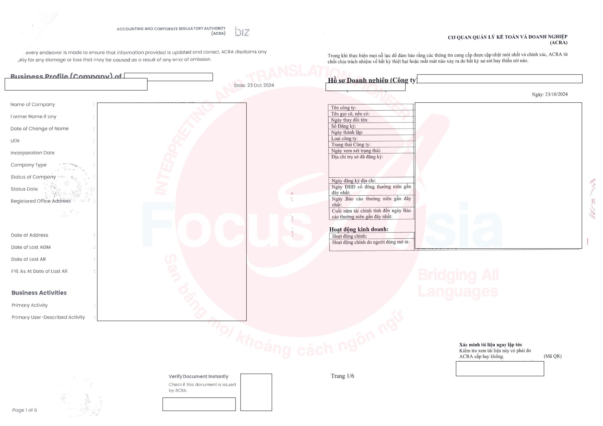Translation and Notarization Services for Business Profile - Focus Asia ...